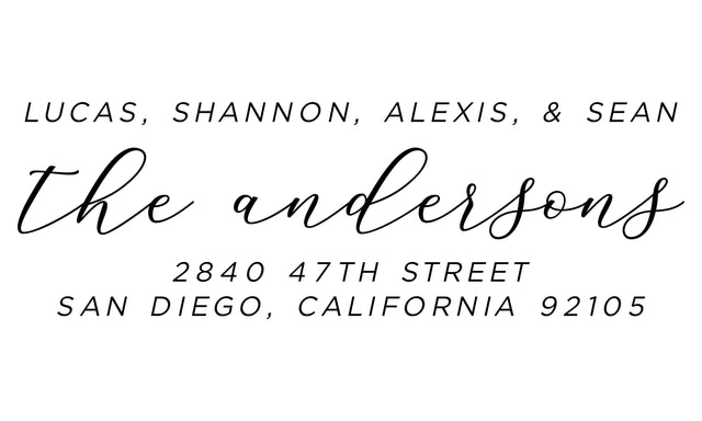 The Anderson Family Address Stamp - BoutiqueStamps.com