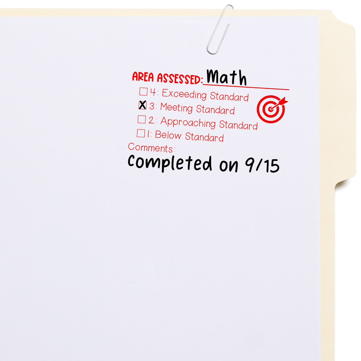 Area Assessed Teacher Stamp - Boutique Stamps & Gifts