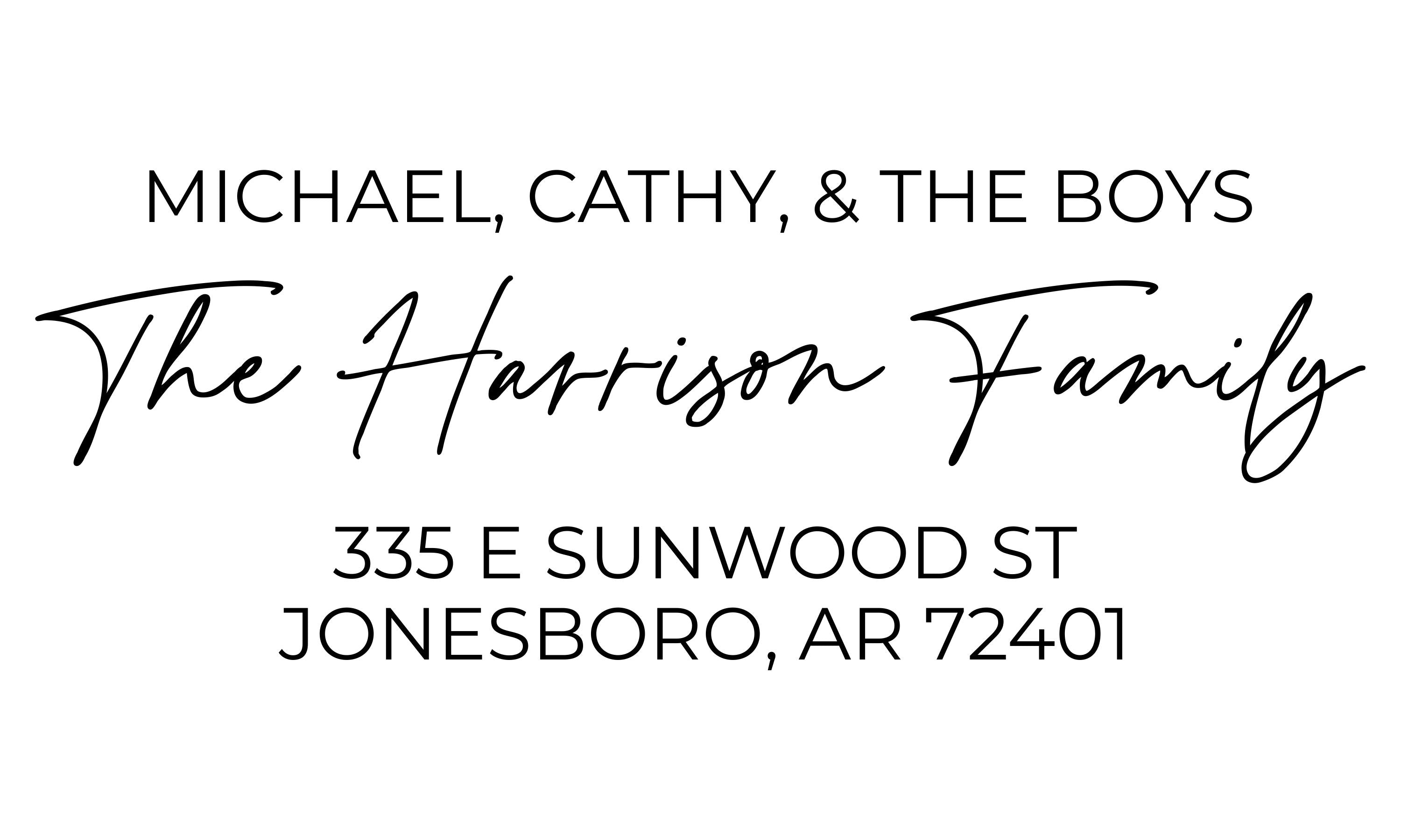 The Harrison Family Address Stamp - BoutiqueStamps.com
