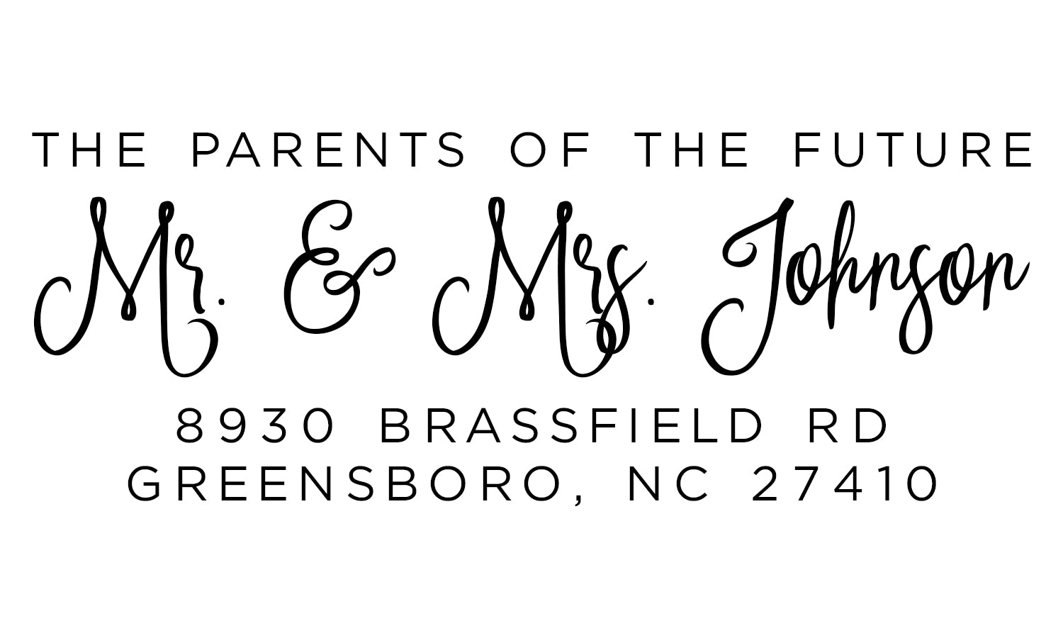 The Parents Of Address Stamp - Boutique Stamps & Gifts